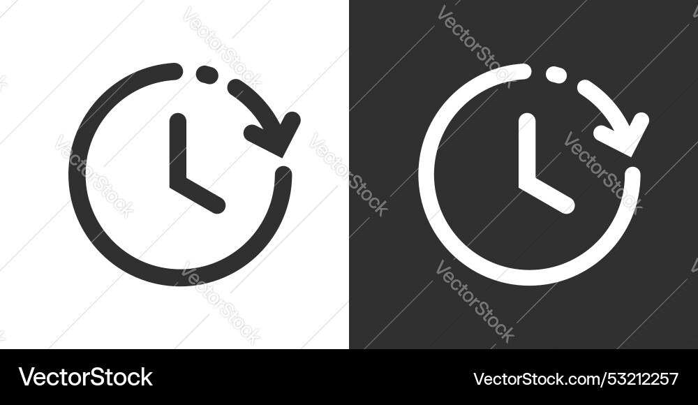Delayed start icon automatic timer clock watch Vector Image