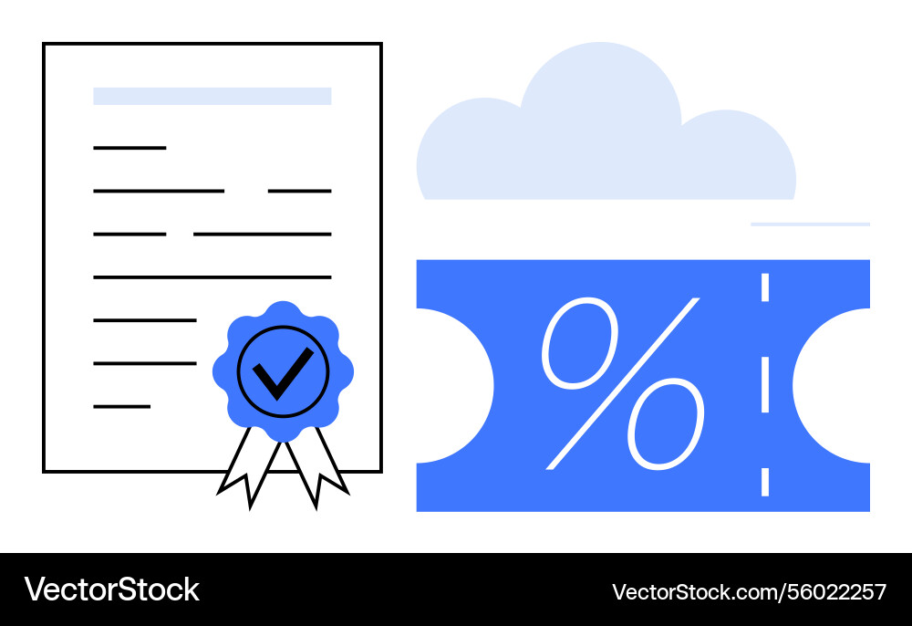 Discount certificate with official seal Royalty Free Vector