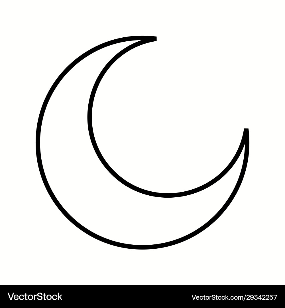 Elegant Half Moon Line Art Royalty Free Vector Image
