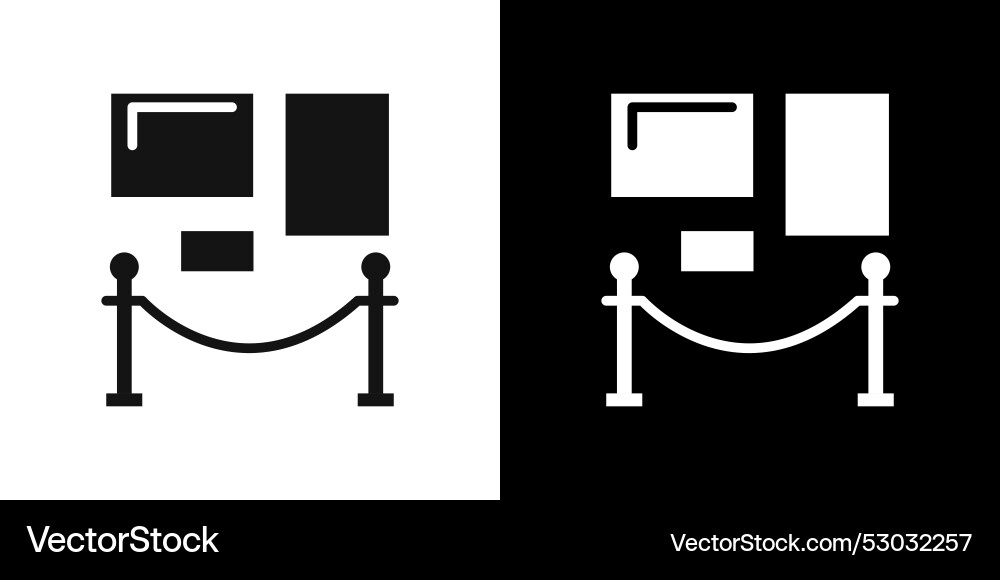 Exhibit icon logo set Royalty Free Vector Image