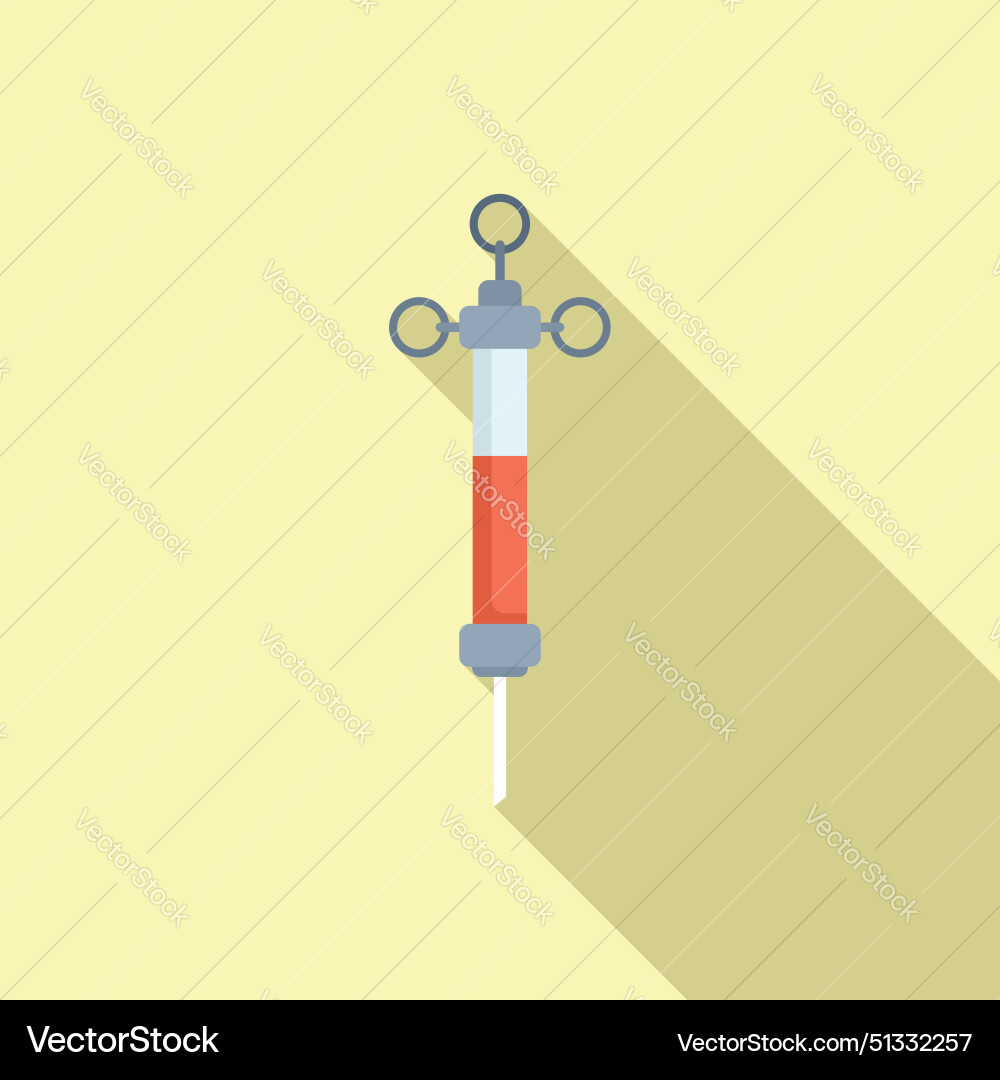 Flat design of a syringe Royalty Free Vector Image