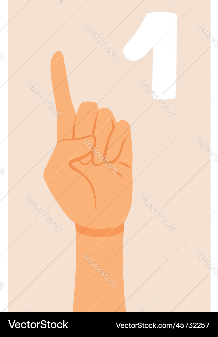 Hand showing one finger cartoon Royalty Free Vector Image