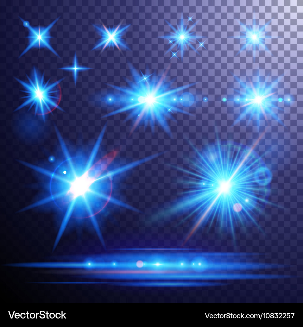 Lens flares and light effects set Royalty Free Vector Image