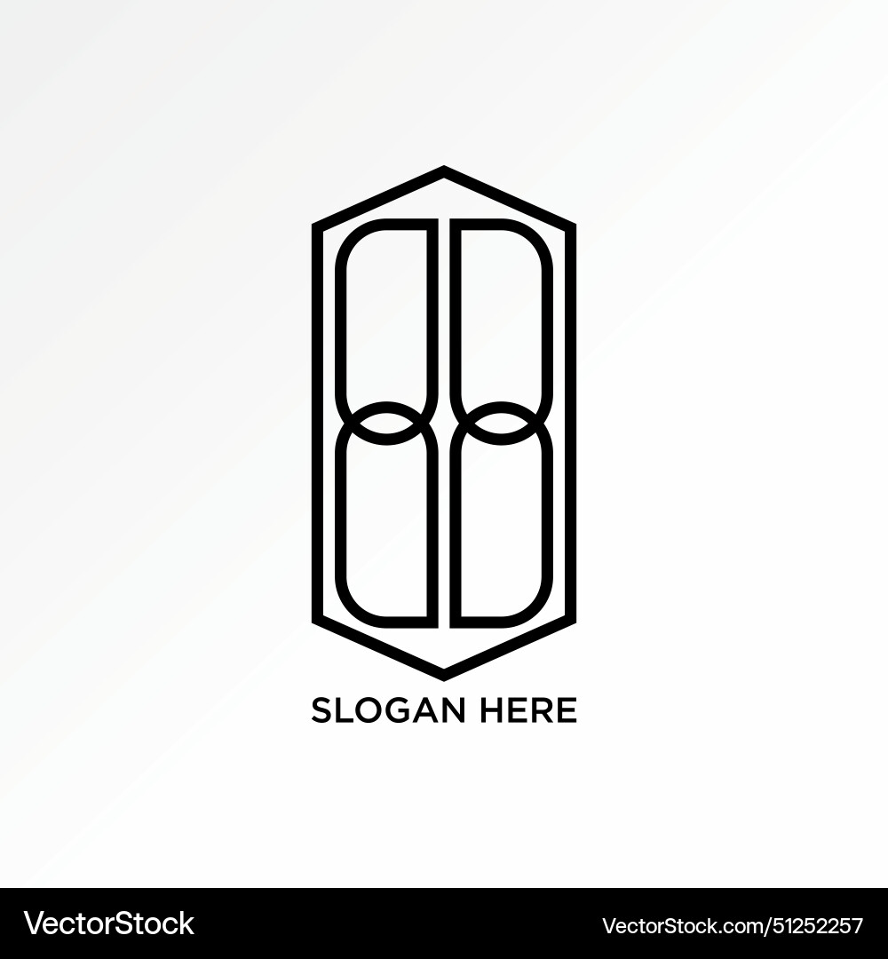 Letter b or bb font twin line motif pattern flip Vector Image