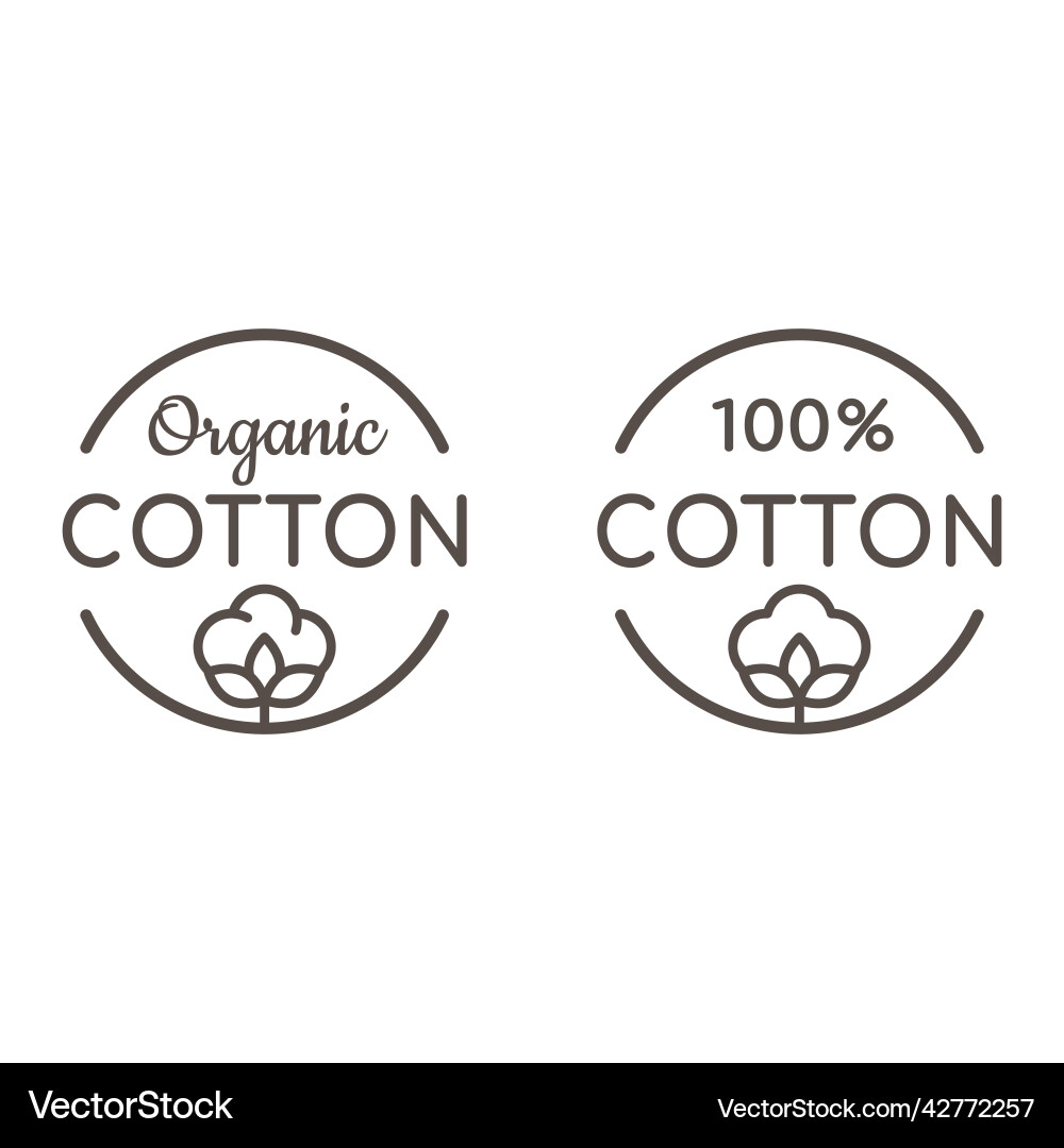 Organic cotton line label Royalty Free Vector Image