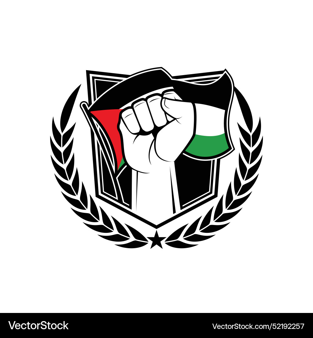 Palestine flag badge logo Royalty Free Vector Image