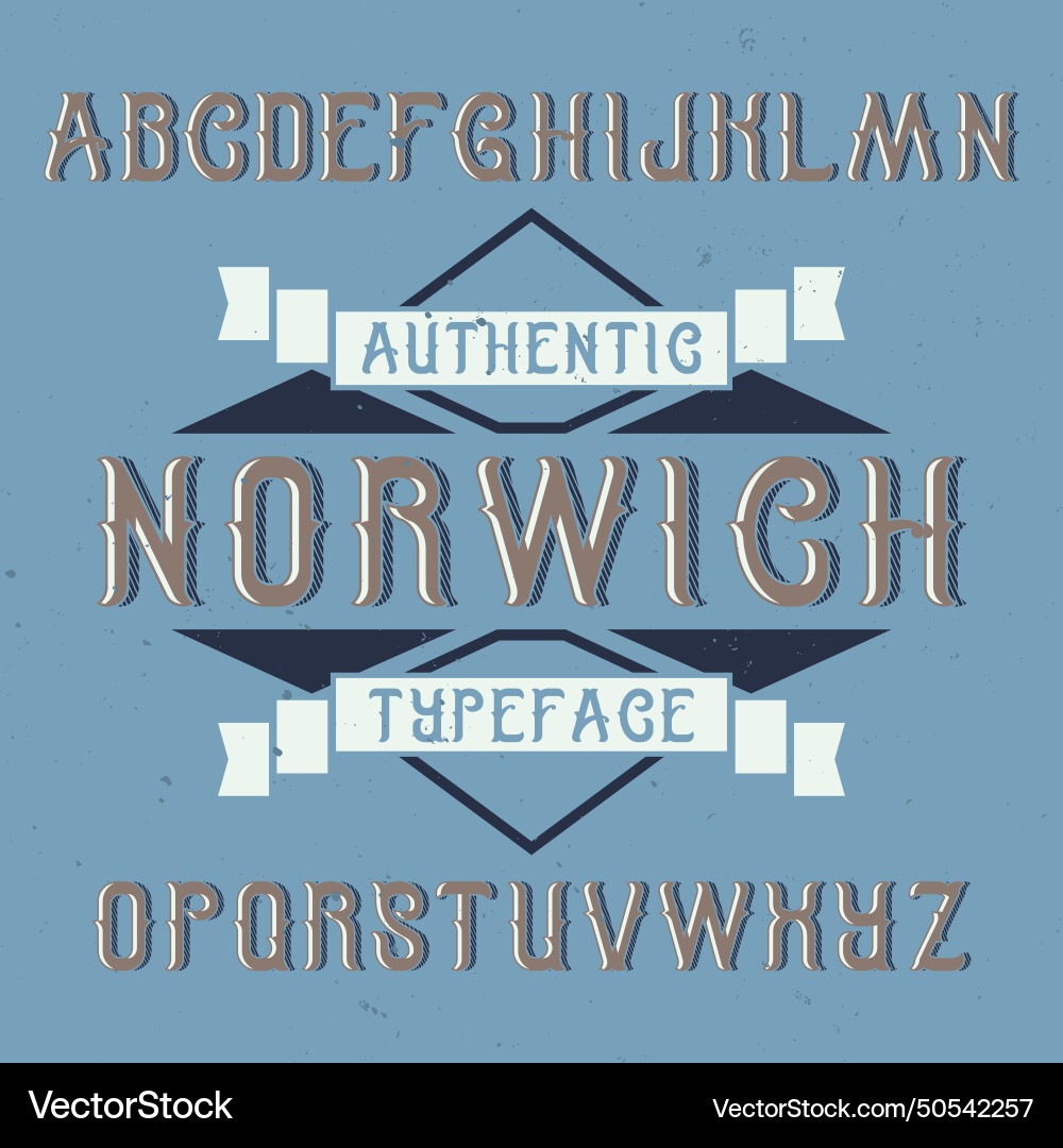 Vintage label typeface Royalty Free Vector Image