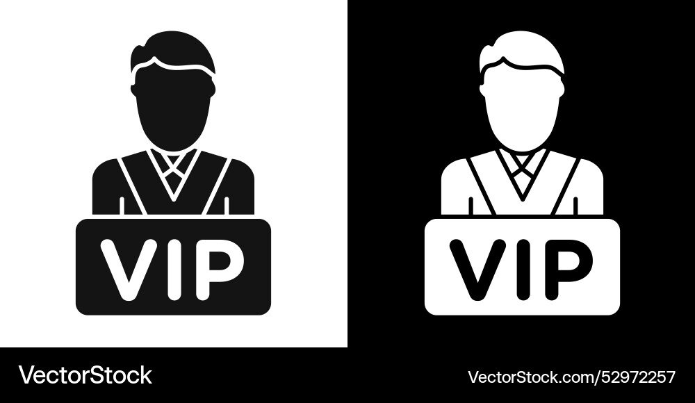 Vip person icon flat line symbol set Royalty Free Vector