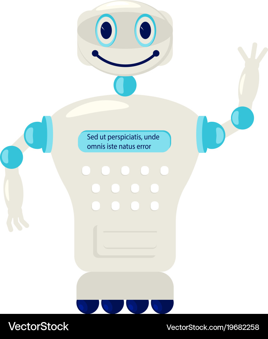 Cartoon cute chat bot Royalty Free Vector Image