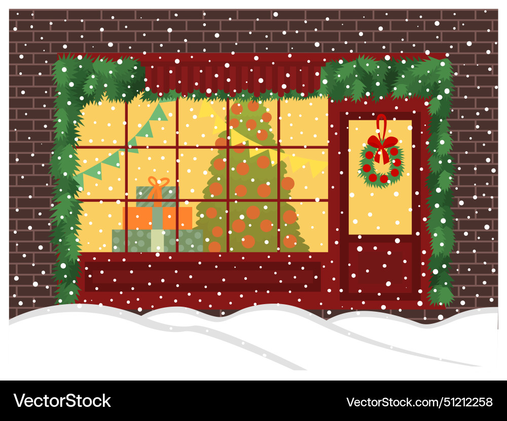 Christmas shop Royalty Free Vector Image - VectorStock