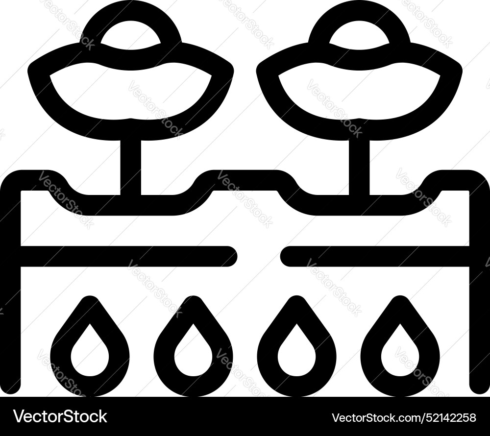 Hydroponic system growing plants using mineral Vector Image