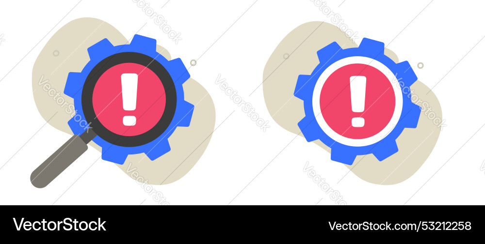 Issue error investigation review icon graphic set Vector Image