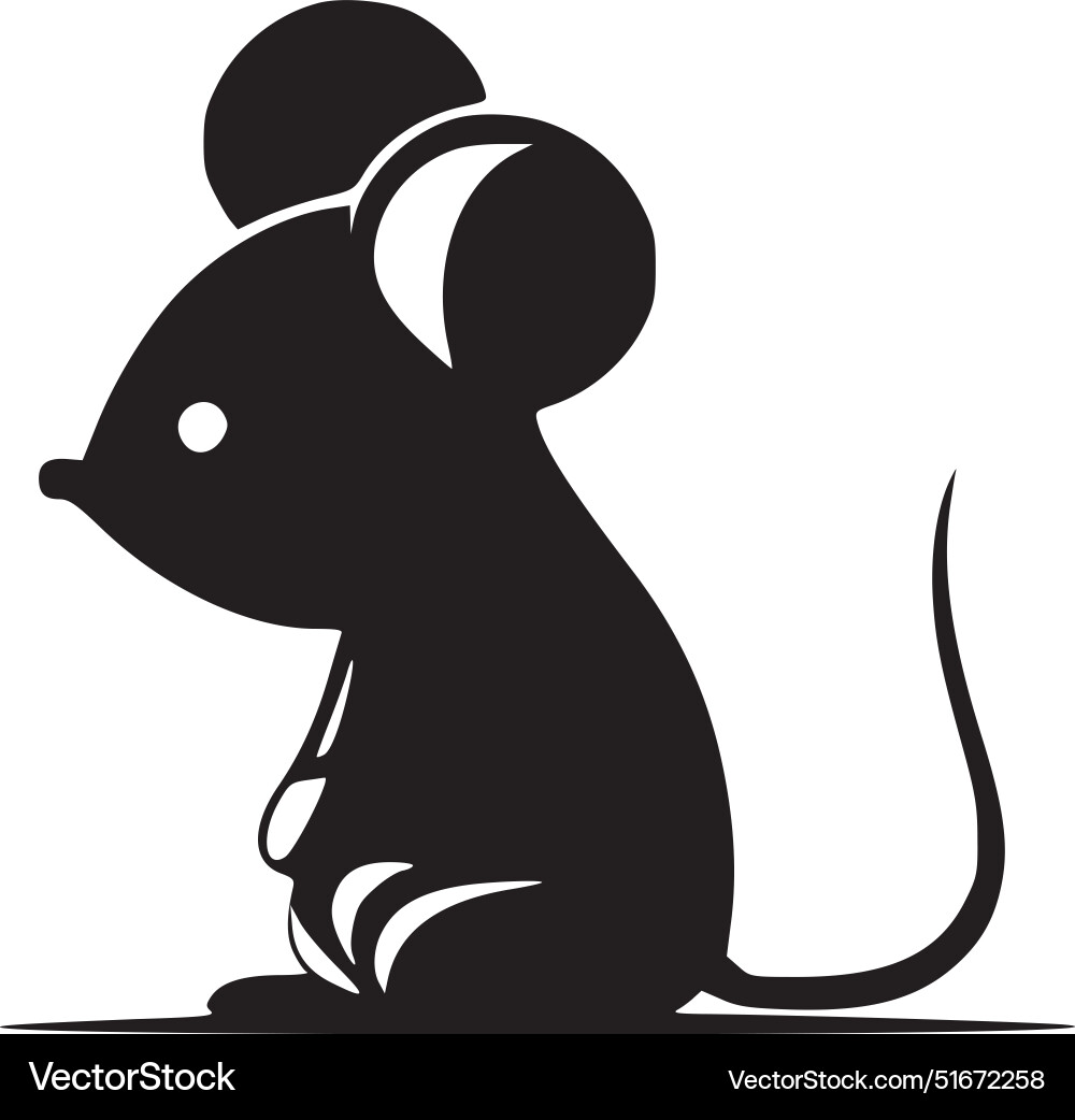 Mouse - minimalist and flat logo Royalty Free Vector Image