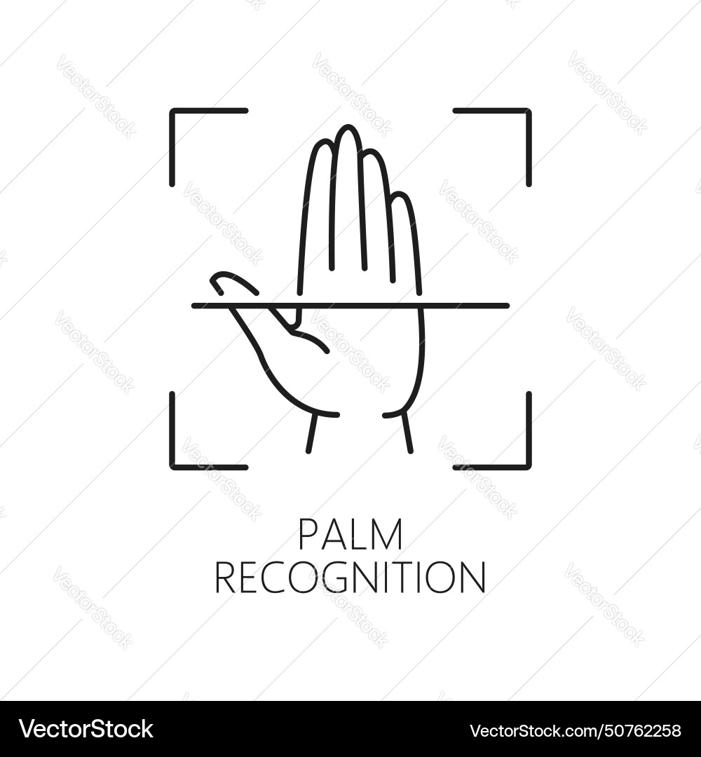 Palm recognition biometric identification icon Vector Image