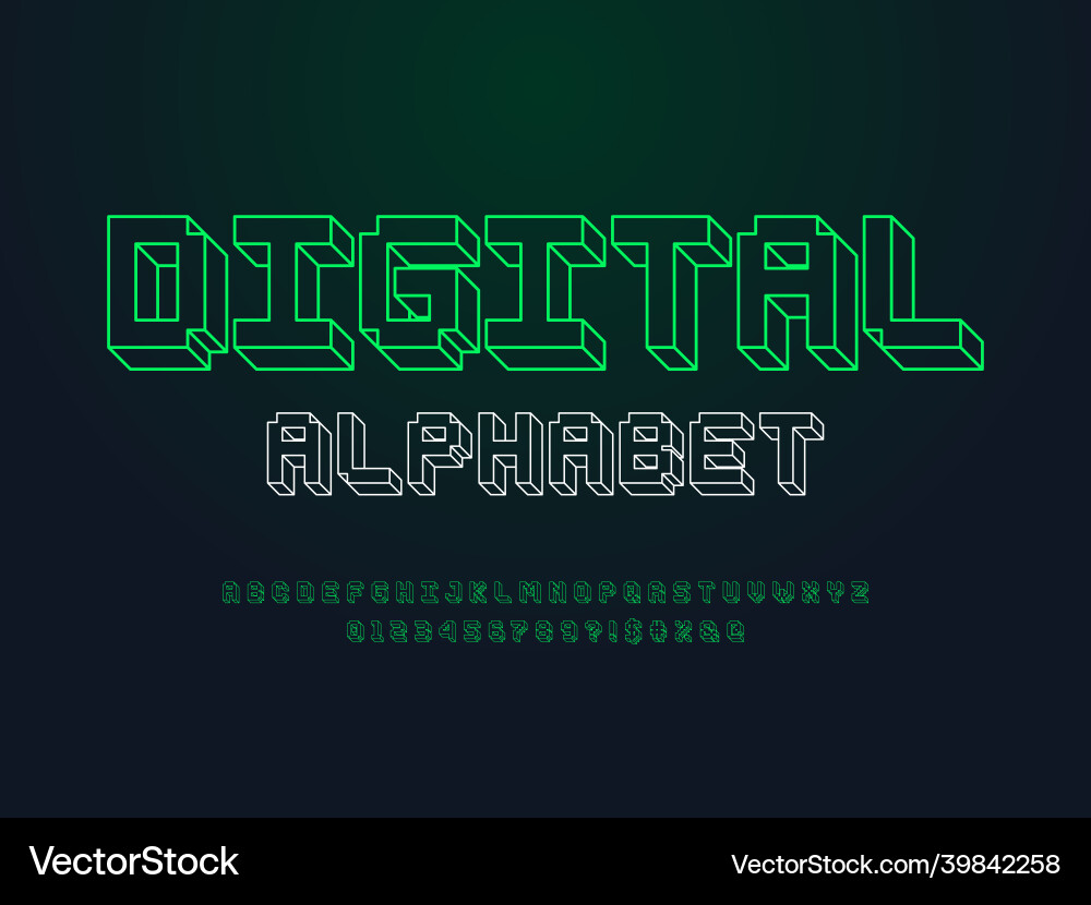 Pixel font Royalty Free Vector Image - VectorStock
