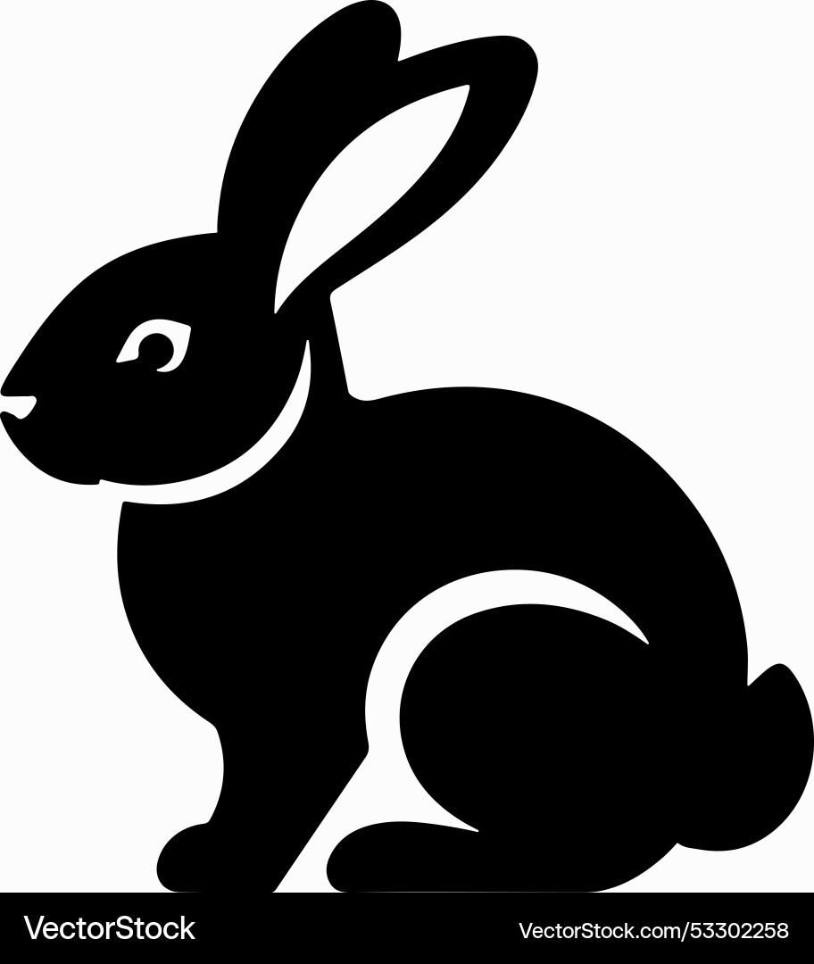 Rabbit icon silhouette Royalty Free Vector Image