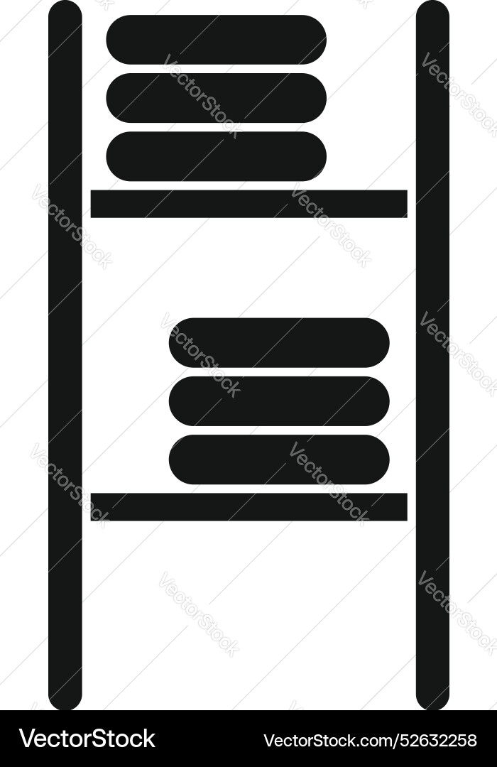 Simple clothes rail icon showing folded clothes Vector Image