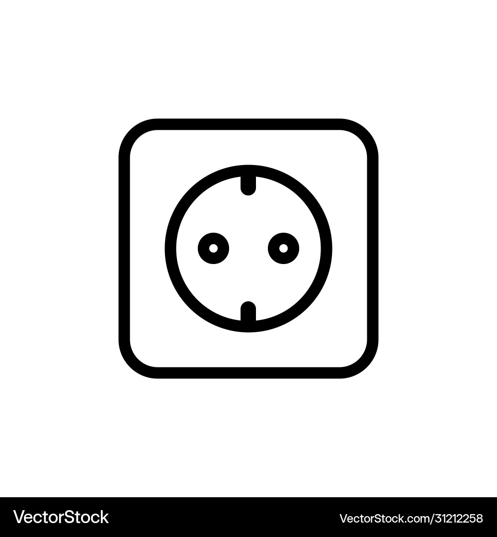 Socket outline icon linear symbol electric Vector Image