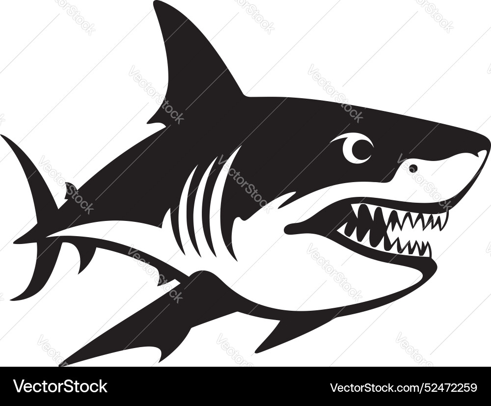 Abyssal dominance elegant black shark logo Vector Image