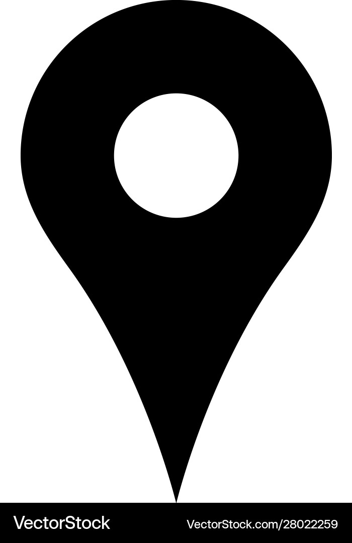 Black map pointer simple flat icon Royalty Free Vector Image