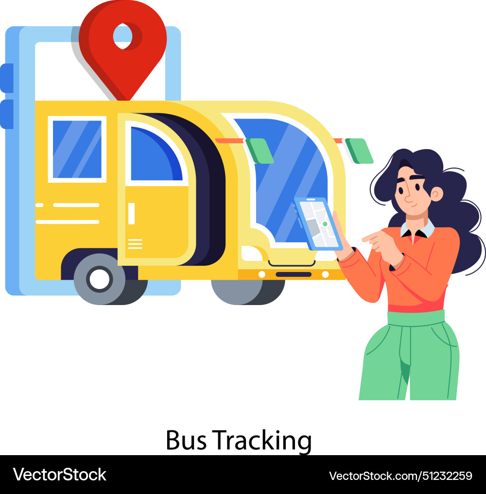 Bus tracking Royalty Free Vector Image - VectorStock