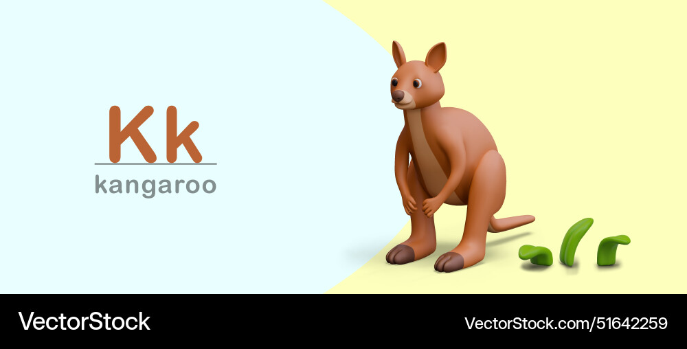 Card for learning letter k color template Vector Image