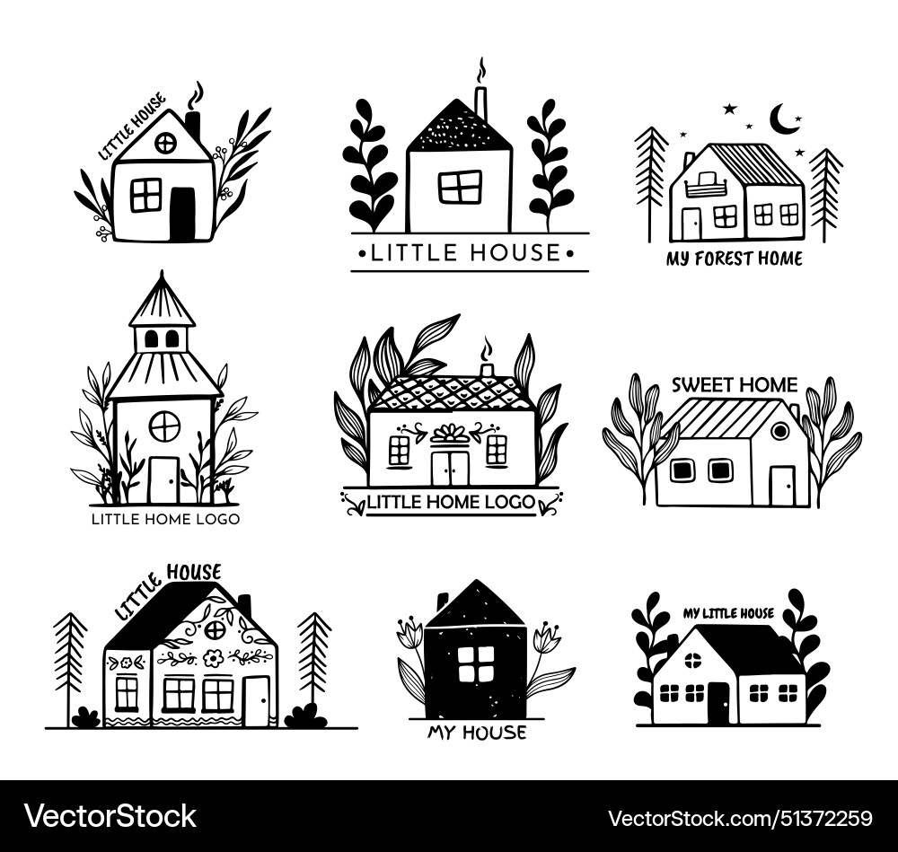 Collection house logos Royalty Free Vector Image