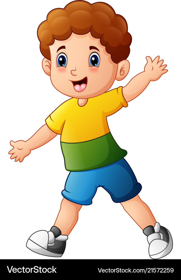 Cute little boy cartoon Royalty Free Vector Image