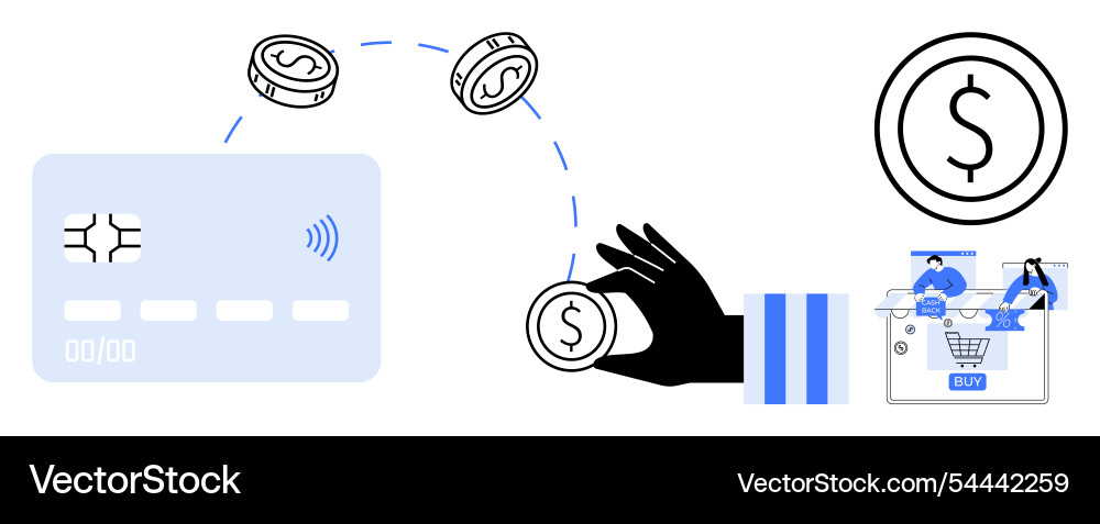 Digital payment transaction with card hand Vector Image