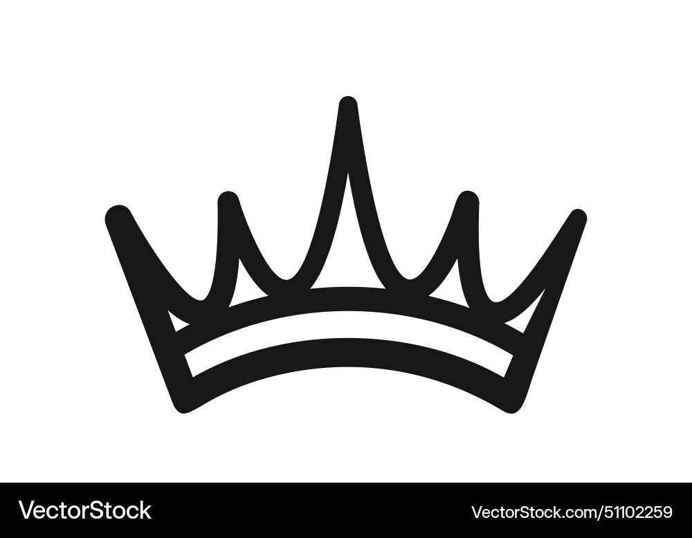 Doodle crown delightful comical hand-drawn Vector Image