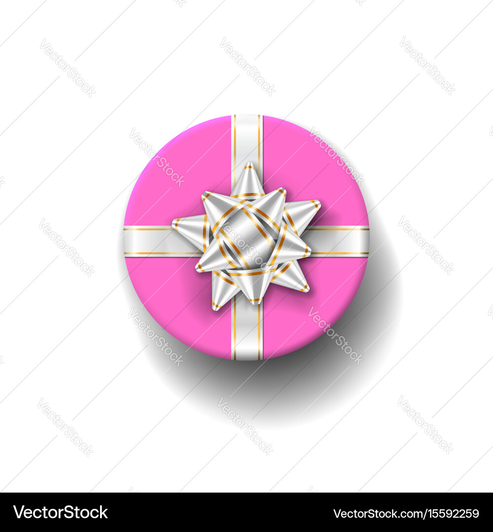 Gift box top view isolated template Royalty Free Vector