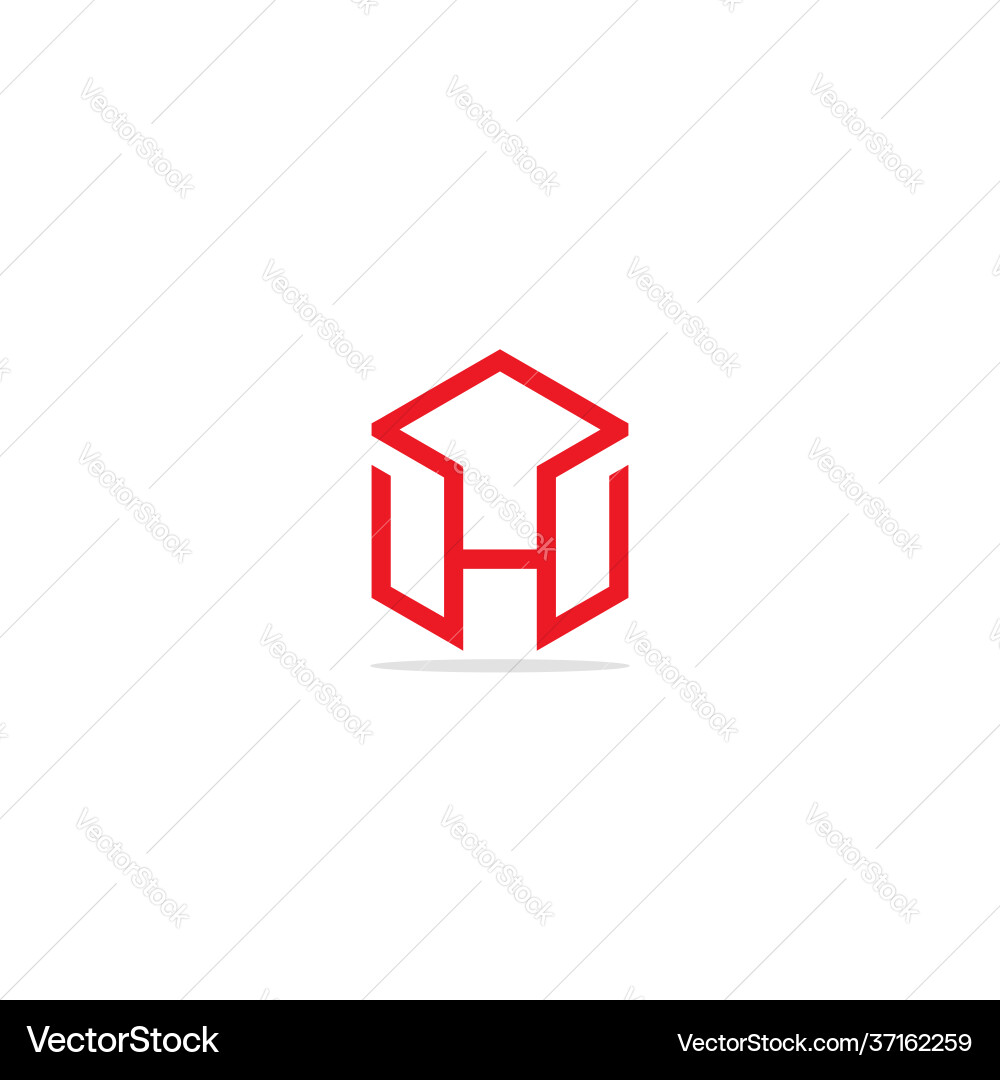 H initial line geometry logo Royalty Free Vector Image