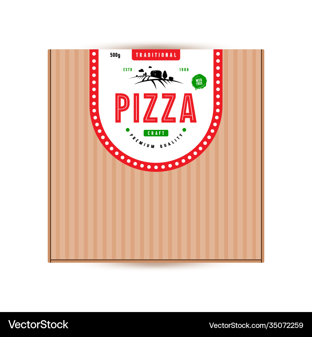 Label design for box pizza Royalty Free Vector Image