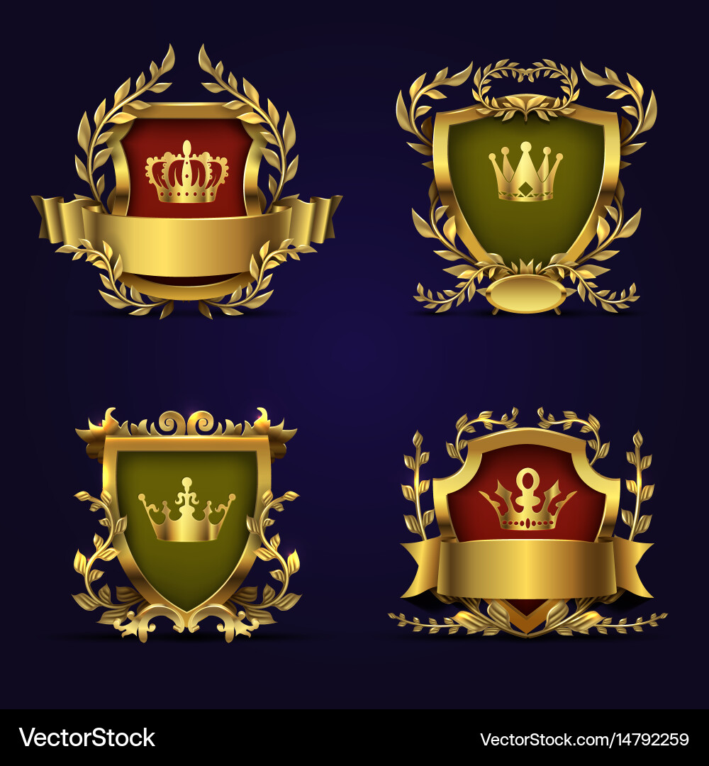 Royal heraldic emblems in victorian style Vector Image