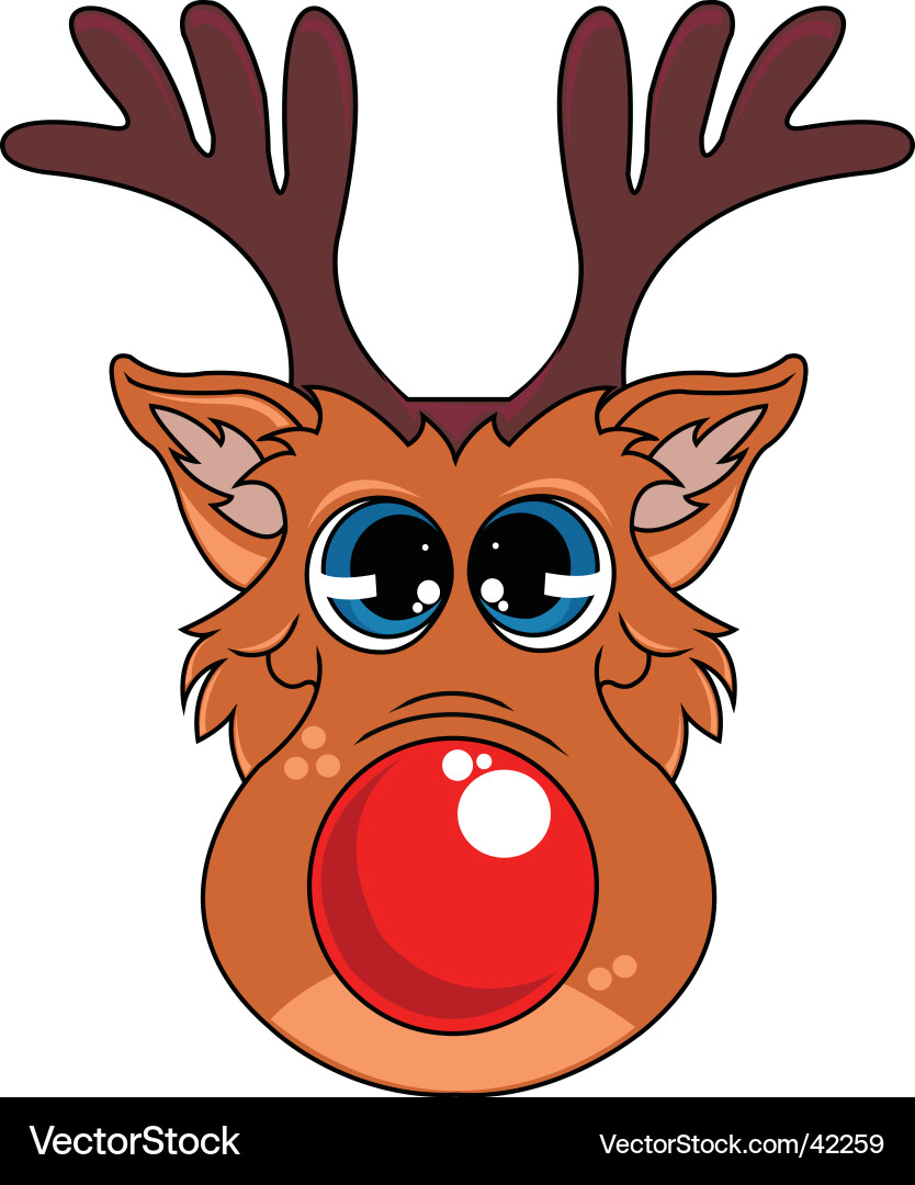 Rudolf the red nosed reindeer Royalty Free Vector Image