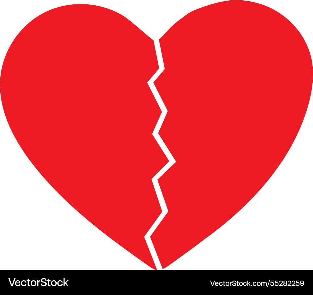 Split heart Royalty Free Vector Image - VectorStock