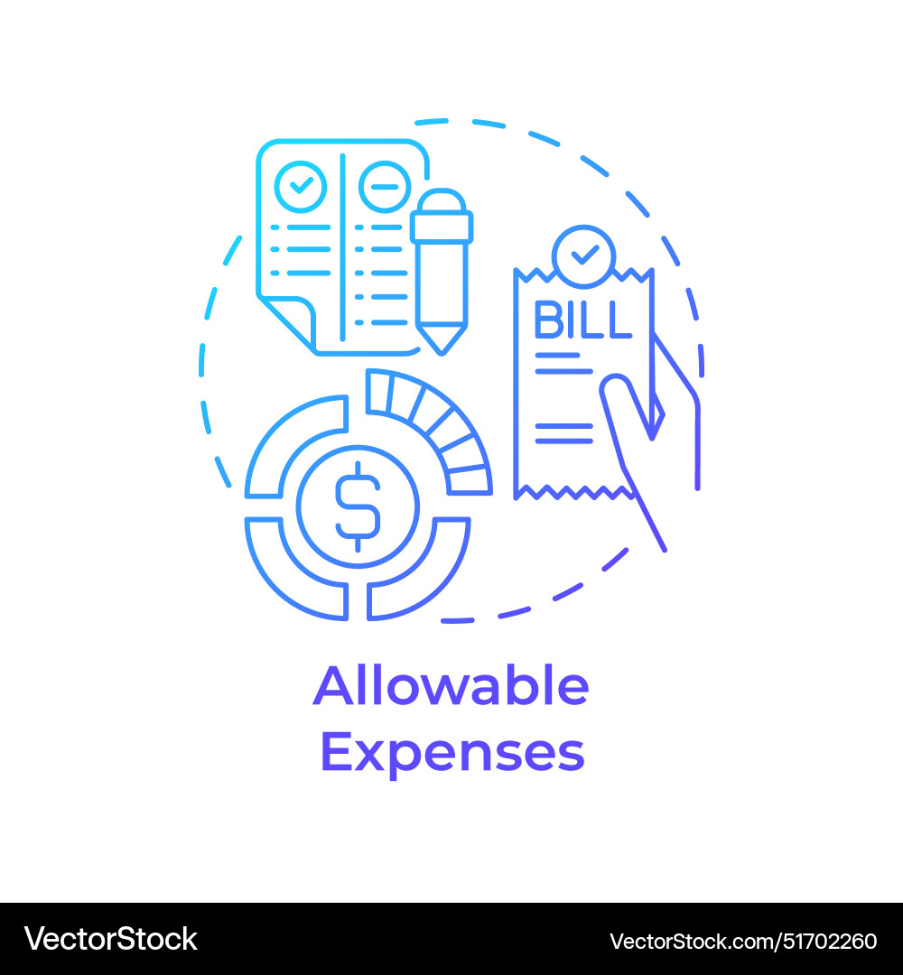 Allowable expenses blue gradient concept icon Vector Image