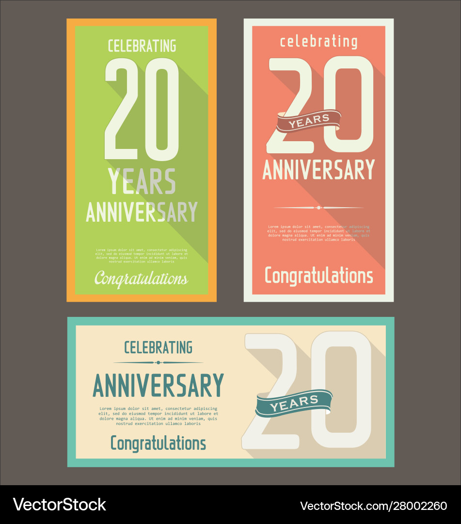 Anniversasry background 20 years Royalty Free Vector Image