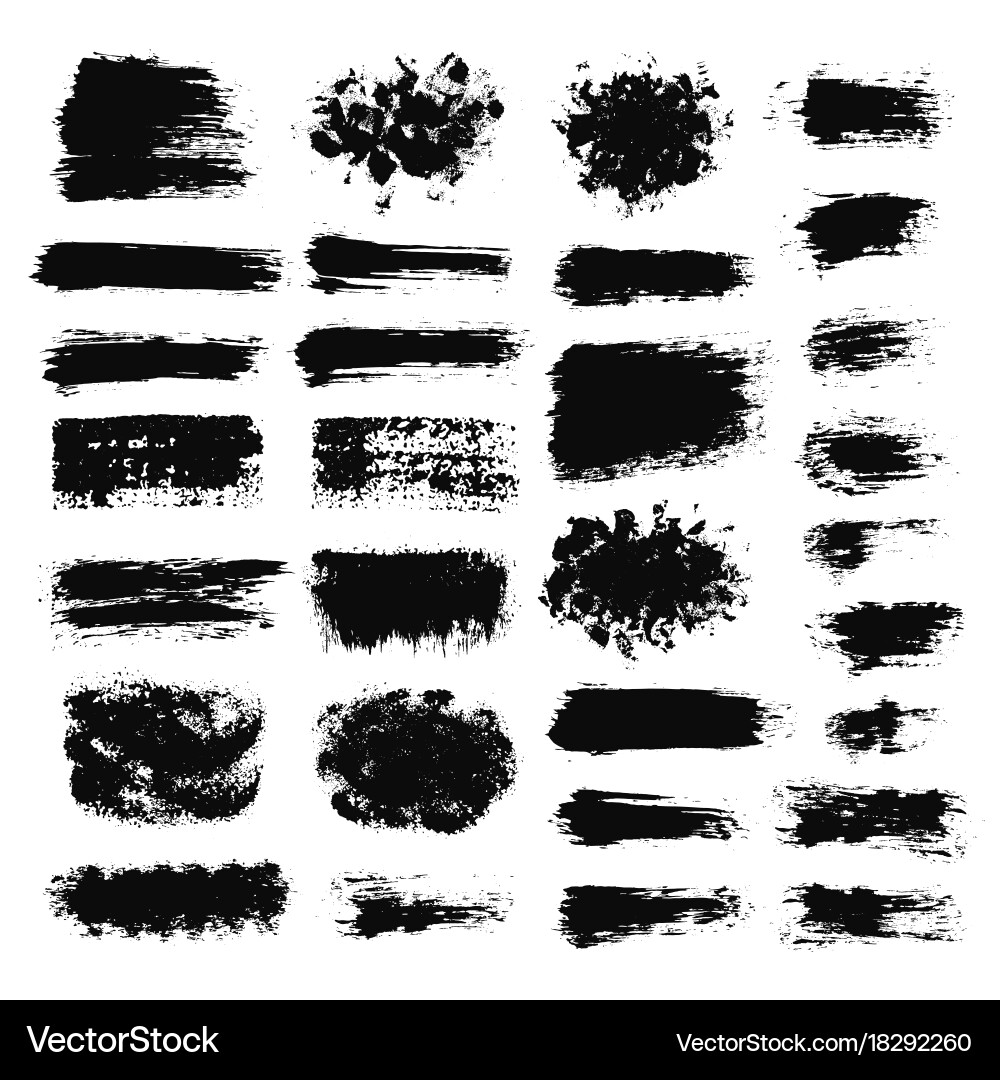 Brush stroke paint boxes set Royalty Free Vector Image