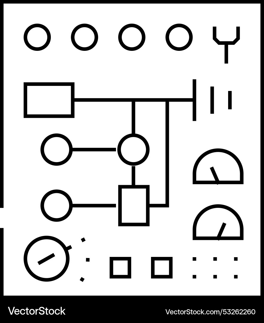 Control panel tool work line icon Royalty Free Vector Image