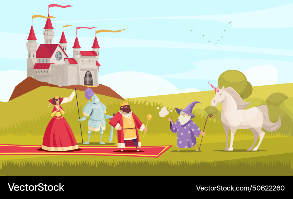 Fairy tale characters background Royalty Free Vector Image
