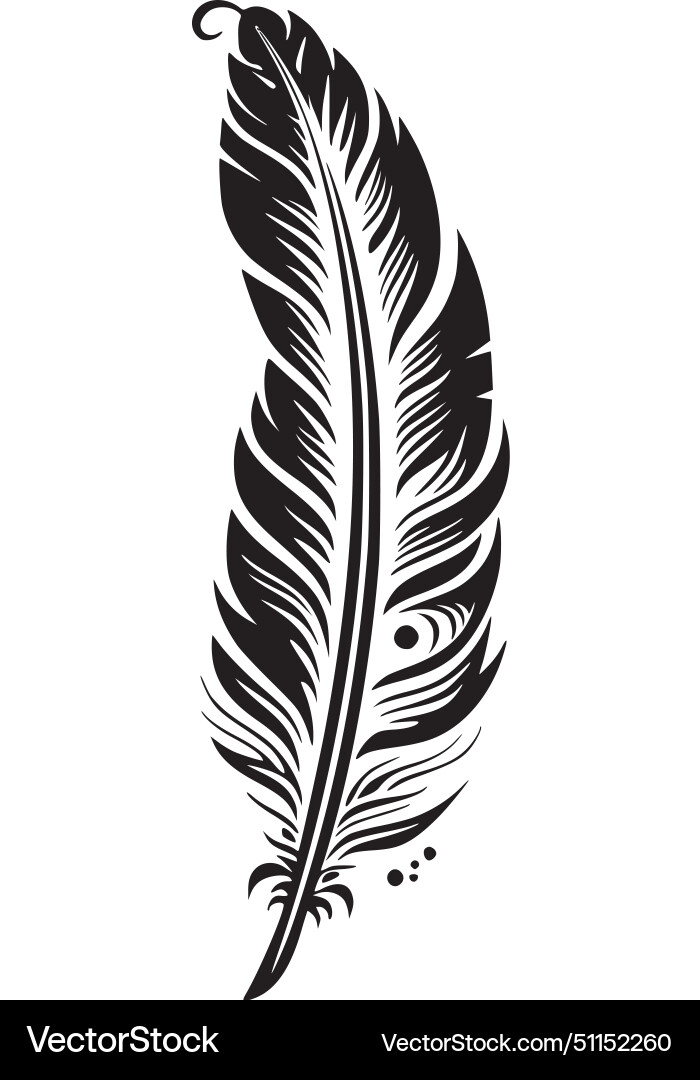 Feather - black and white isolated icon Royalty Free Vector