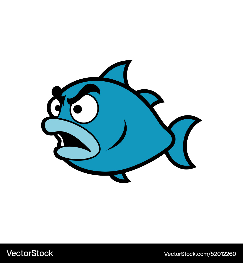 Fish angry icon Royalty Free Vector Image - VectorStock