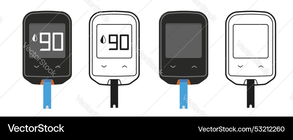 Glucometer blood sugar glucose tester icon Vector Image