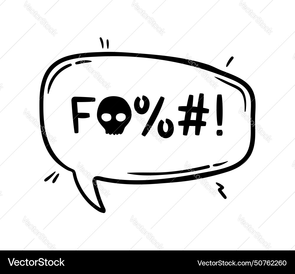 Hate angry talk comic profanity message Royalty Free Vector