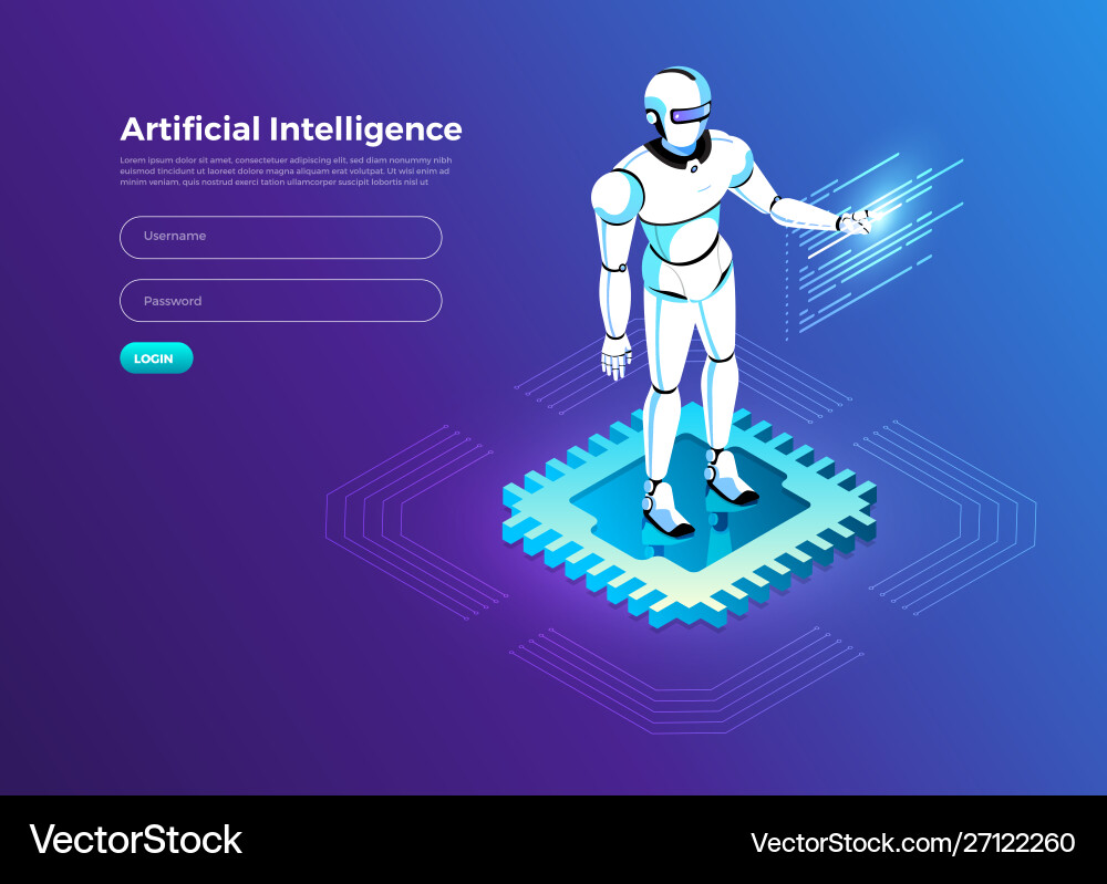 Isometric artificial intelligence ai Royalty Free Vector Isometric artificial intelligence ai Royalty Free Vector