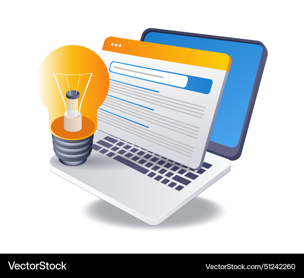 Looking for inspiration ideas on internet Vector Image