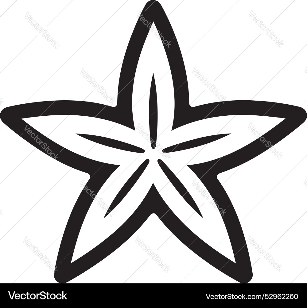 Lustrous starfish design logo Royalty Free Vector Image