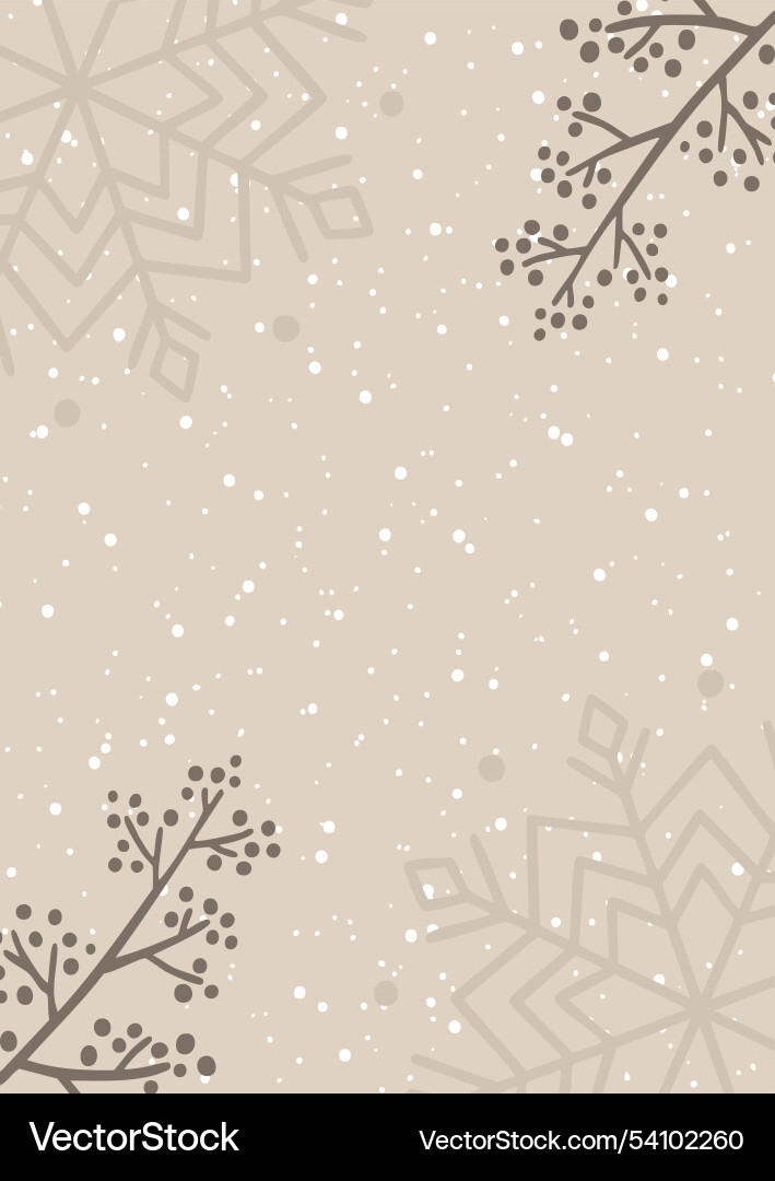 Minimal christmas background with berries and Vector Image