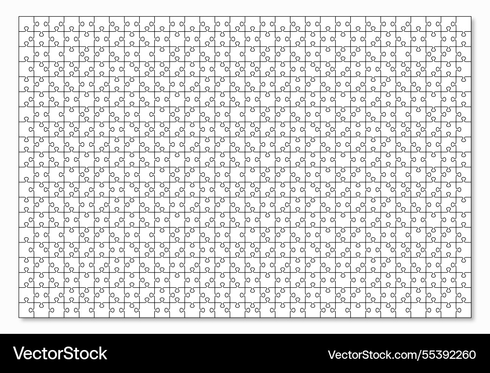 Puzzle grid with 600 pieces jigsaw thinking game Vector Image